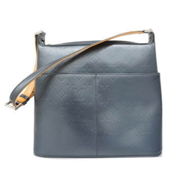 Louis Vuitton | Bags | Louis Vuitton Shoulder Bag Matte Sutter Blue ...